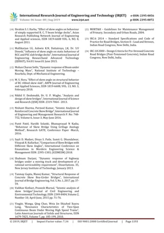 IRJET- Static and Dynamic Behaviour of Post Tensioned Skew Bridges by using FEM Techniques | PDF
