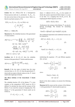 IRJET- A Generalized Delta Shock Maintenance Model | PDF