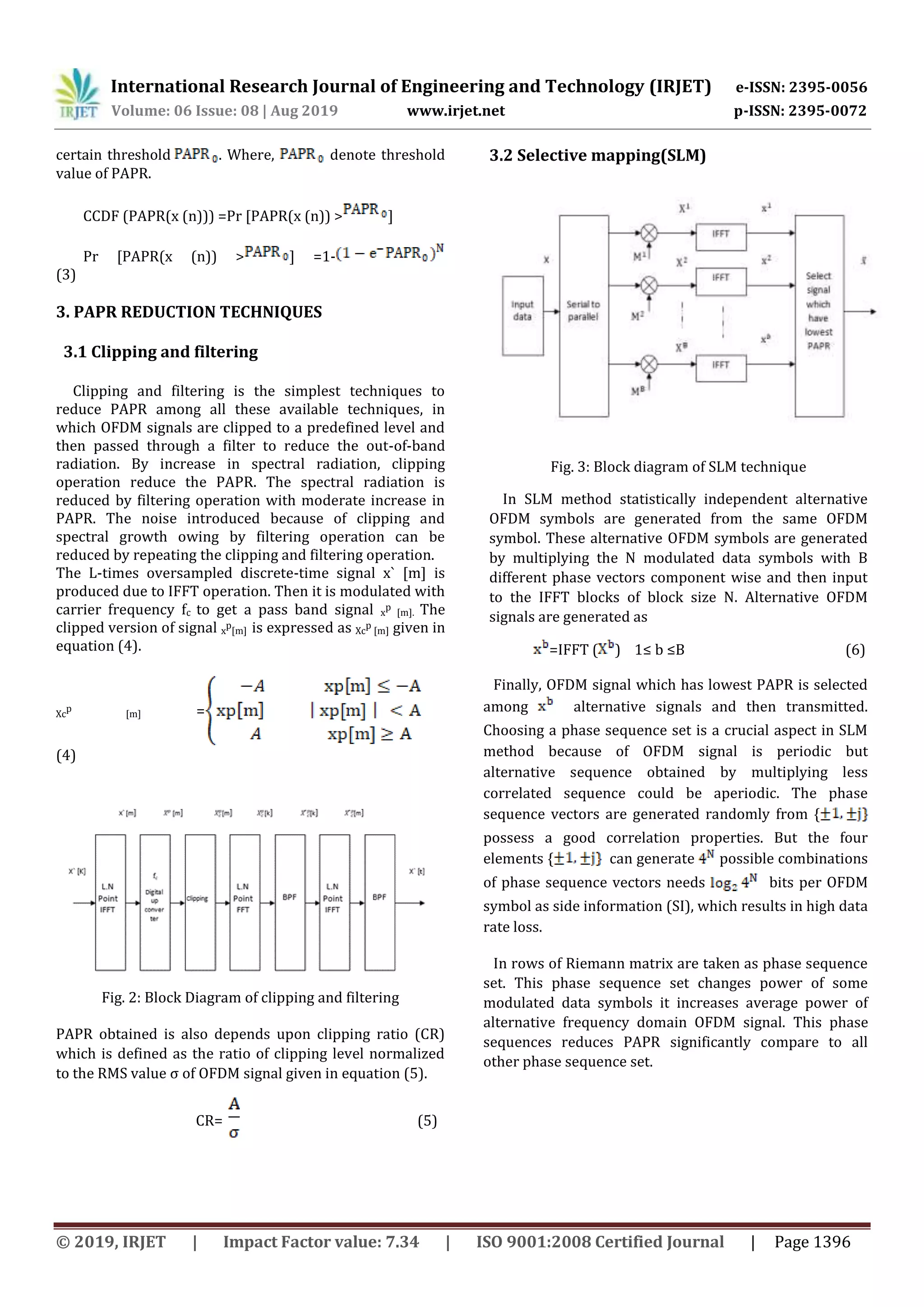 IRJET- Comparison of Different PAPR Reduction Schemes in OFDM System | PDF