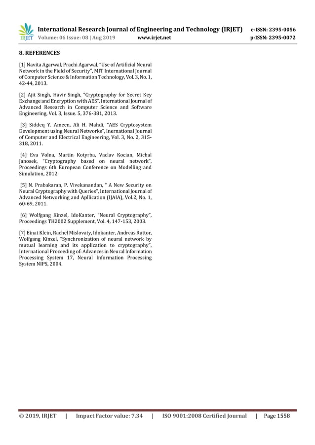 IRJET- Symmetric Cryptography using Neural Networks | PDF