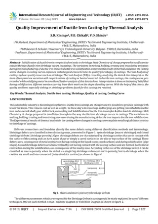 IRJET- Quality Improvement of Ductile Iron Casting by Thermal Analysis | PDF