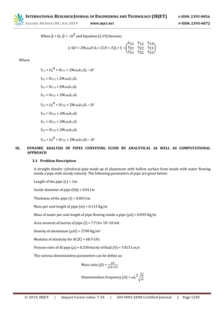 IRJET- Analysis of Two Phase Flow Induced Vibration in Piping Systems | PDF
