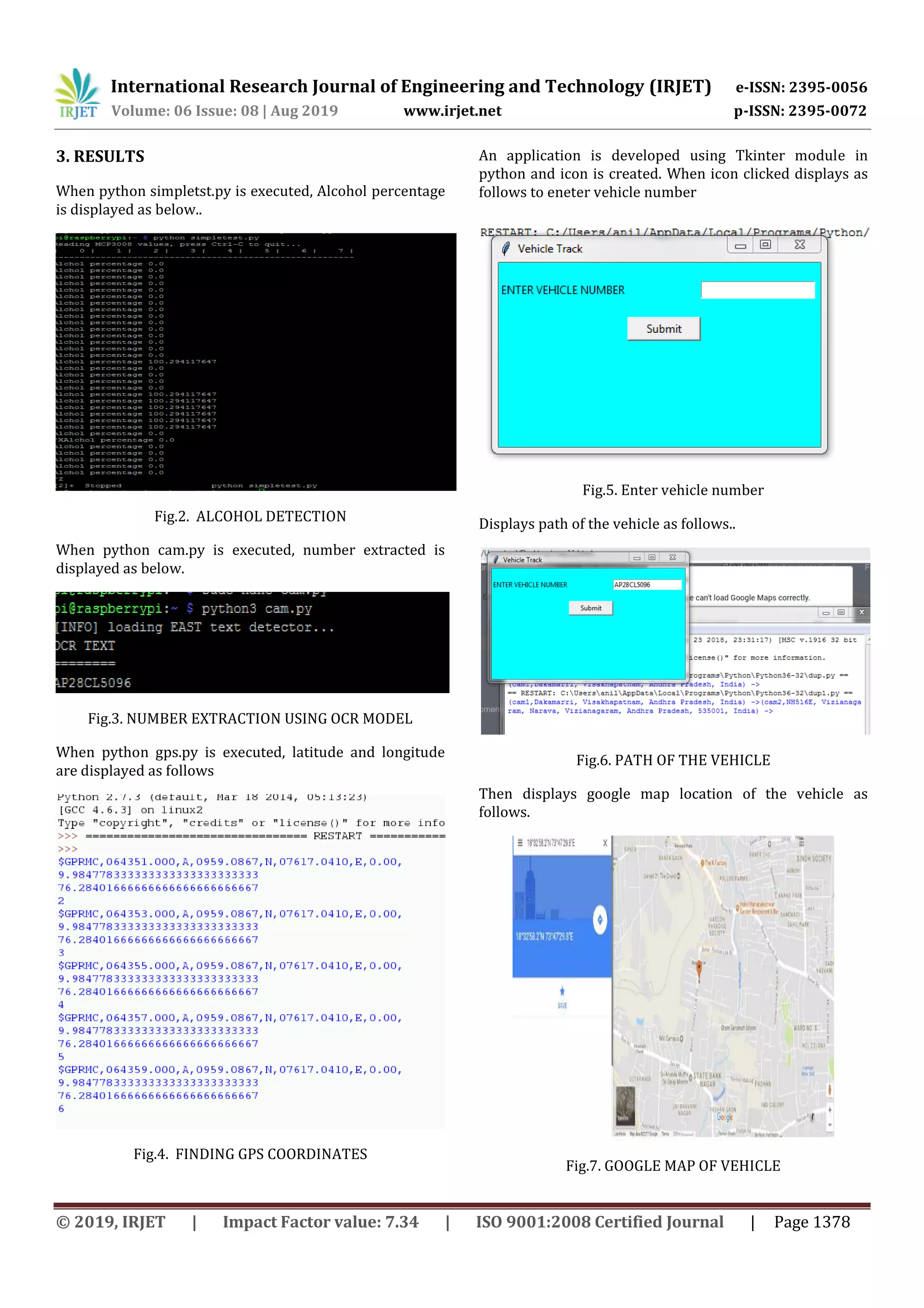 Irjet Vehicle Trackingusing Number Plate Recognization And Drunk And