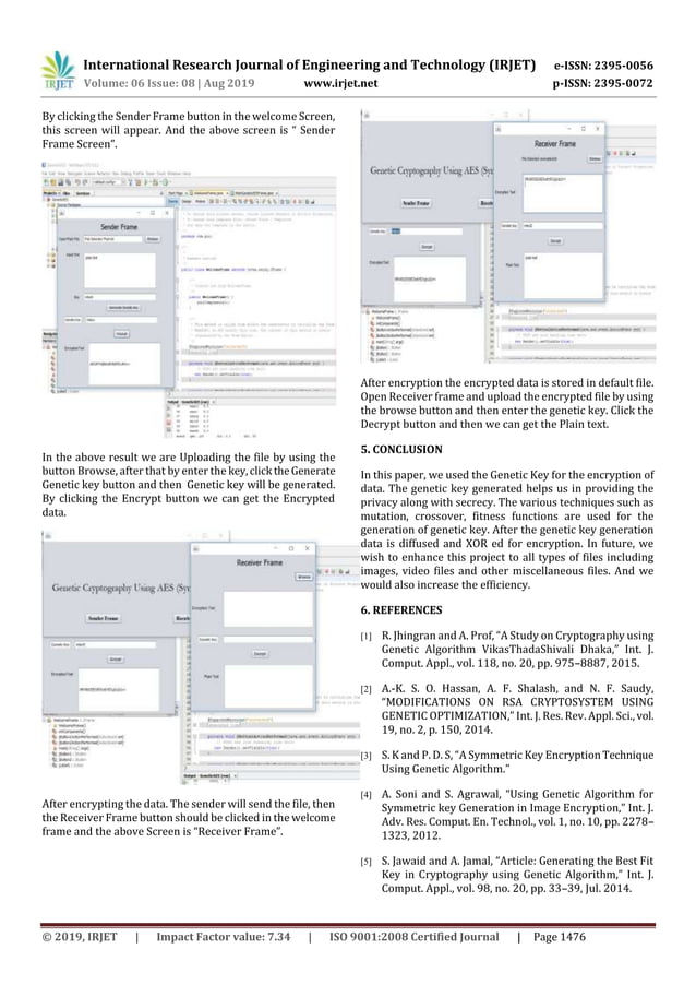 Irjet Enhanced Security Using Genetic Algorithm In Cryptography Pdf