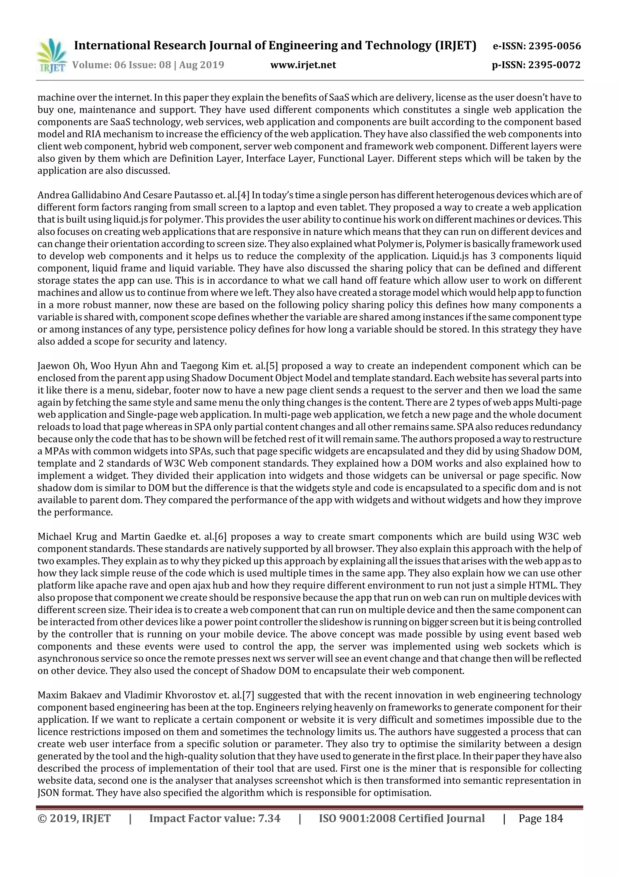 IRJET- Creating Website as a Service using Web Components | PDF