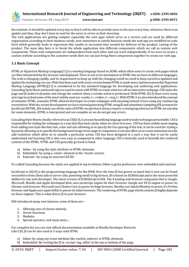 IRJET- Creating Website as a Service using Web Components | PDF