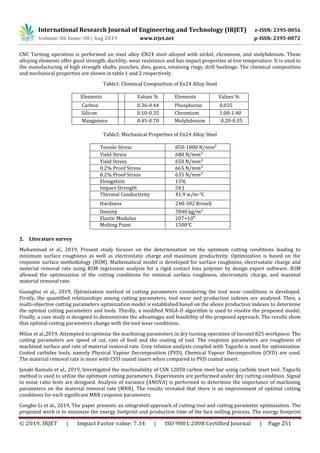 IRJET- Material Removal Rate and Surface Roughness based Cutting Parameters Optimization for ...