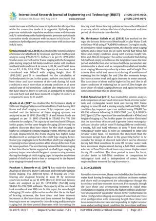 IRJET- Review on Seismic Analysis of Elevated Water Tanks with ...