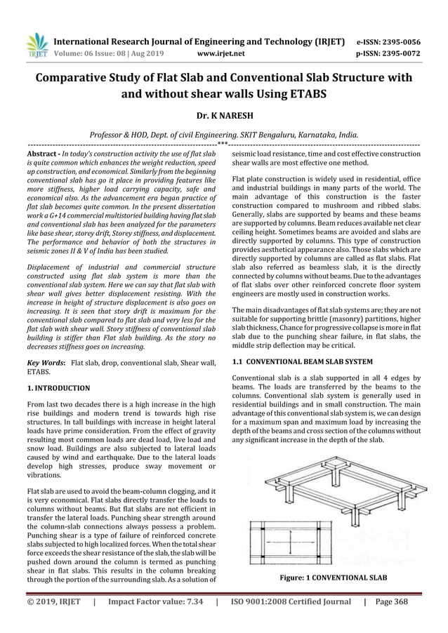 IRJET- Comparative Study of Flat Slab and Conventional Slab Structure ...