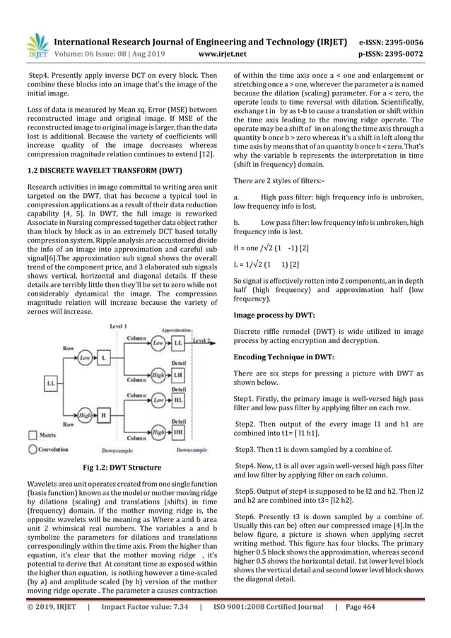 IRJET- A Hybrid Image and Video Compression of DCT and DWT Techniques for H.265/HEVC | PDF