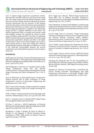IRJET- A Hybrid Image and Video Compression of DCT and DWT Techniques for H.265/HEVC | PDF