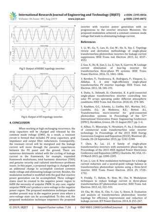 IRJET- Comparison of H5 and HERIC Trasformerless Inverter Topology Conserning Leakage Current ...