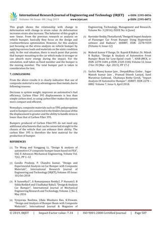 IRJET- Design and Analysis of Bumper using Carbon Fibre 395 | PDF