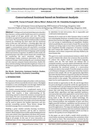 IRJET- Conversational Assistant based on Sentiment Analysis | PDF