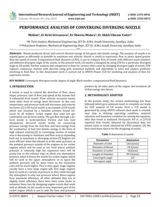 IRJET- Performance Analysis of Converging Diverging Nozzle | PDF