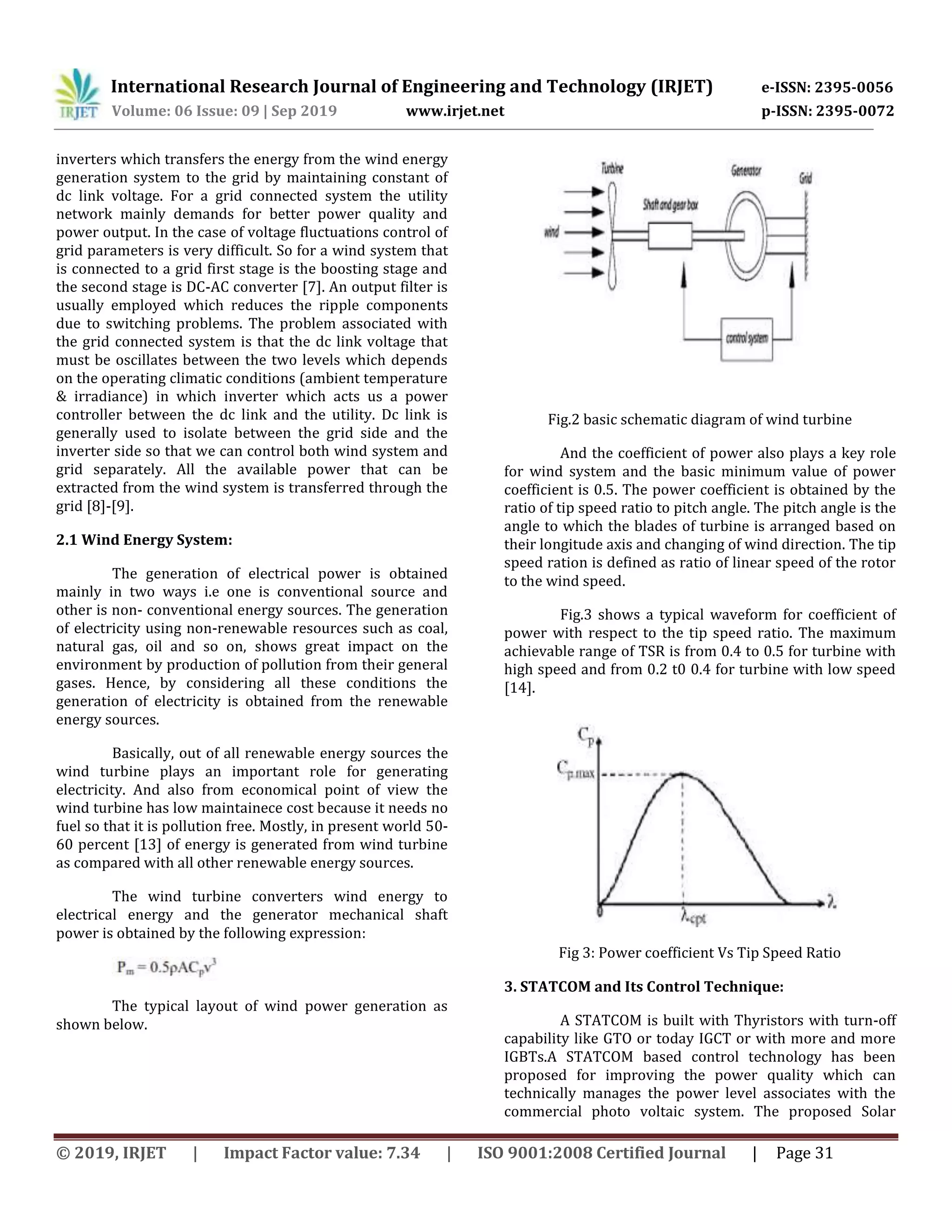 IRJET- STATCOM based Control Scheme for Power Quality Improvement in Grid-Connected Wind Energy ...