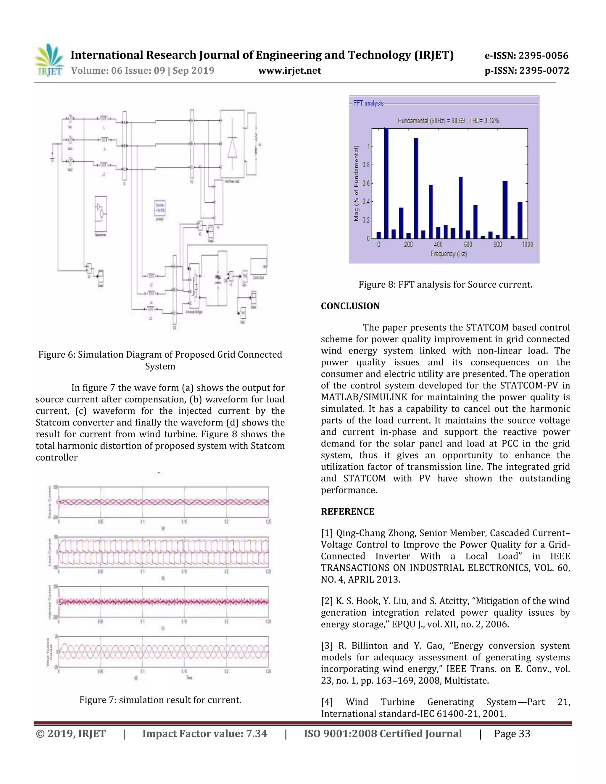 IRJET- STATCOM based Control Scheme for Power Quality Improvement in Grid-Connected Wind Energy ...