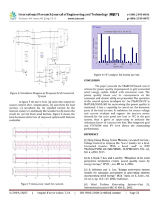 IRJET- STATCOM based Control Scheme for Power Quality Improvement in Grid-Connected Wind Energy ...