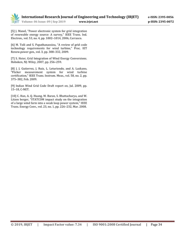 IRJET- STATCOM based Control Scheme for Power Quality Improvement in Grid-Connected Wind Energy ...