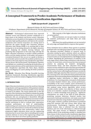 IRJET- A Conceptual Framework to Predict Academic Performance of ...