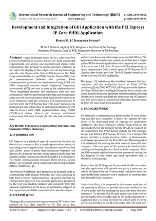IRJET- Development and Integration of GUI Application with the PCI Express IP-Core VHDL ...