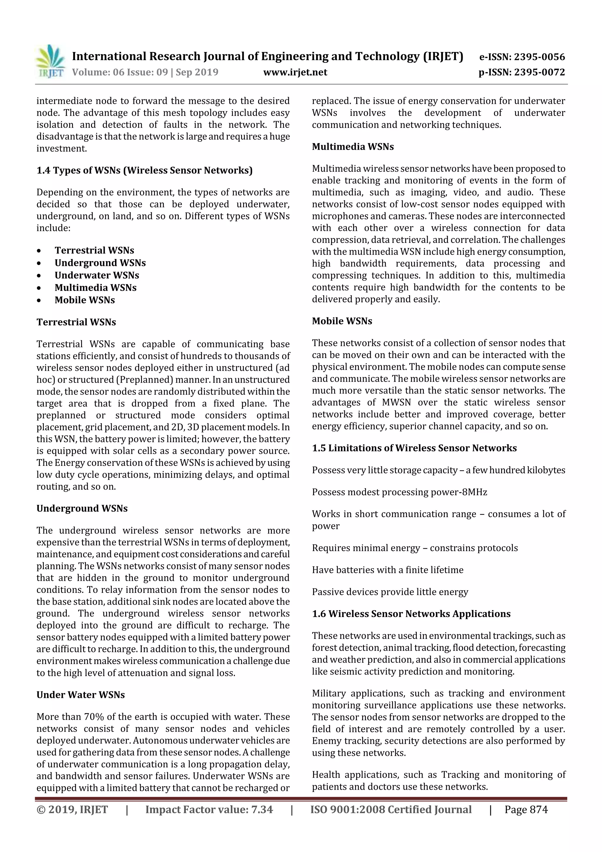 IRJET- A Comprehensive Study in Wireless Sensor Network (WSN) using Artificial Bee Colony (ABC ...