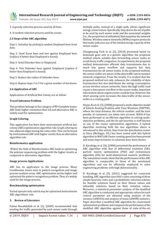 IRJET- A Comprehensive Study in Wireless Sensor Network (WSN) using Artificial Bee Colony (ABC ...