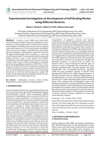 IRJET- Experimental Investigation on Development of Self Healing Mortar ...