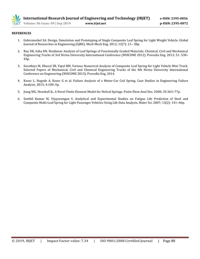 IRJET- Stress Analysis of a Leaf Spring Suspension System with the ...