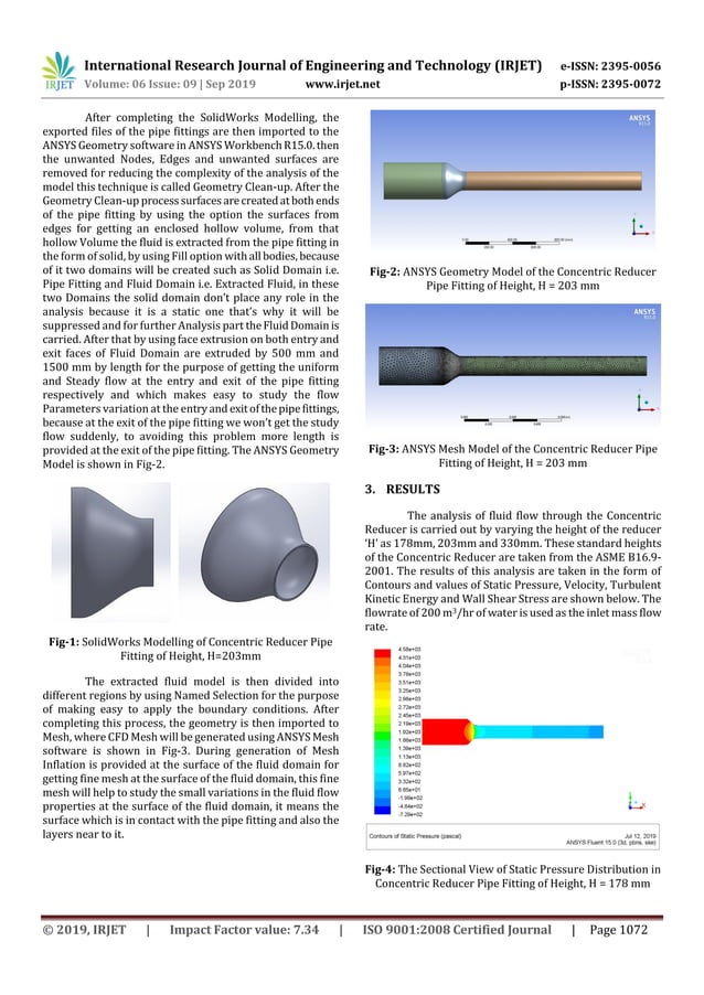 IRJET- CFD Simulation and Analysis of Fluid Flow through Concentric Reducer Pipe Fitting | PDF