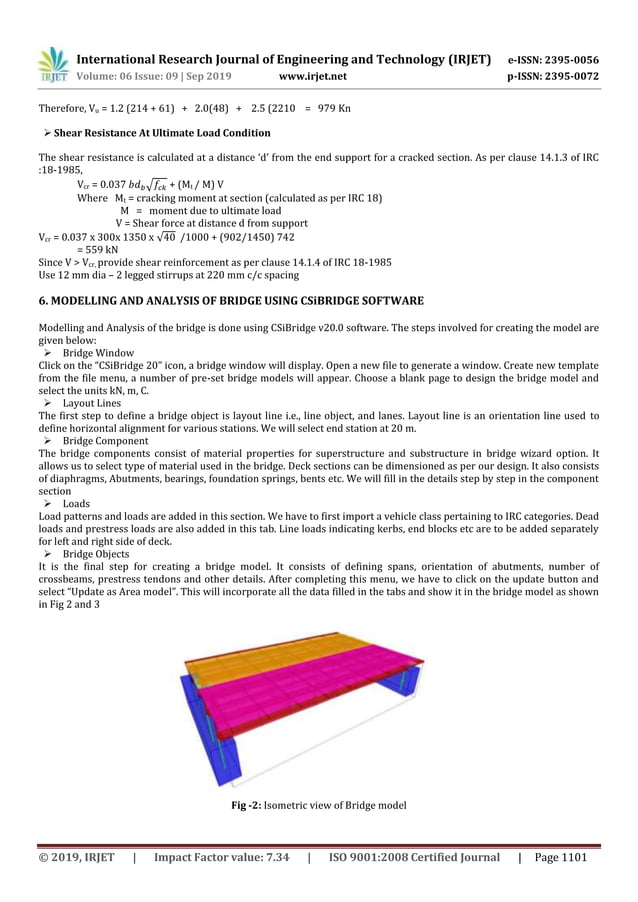 IRJET- Design of a Prestressed Concrete Bridge and Analysis by CSiBridge | PDF