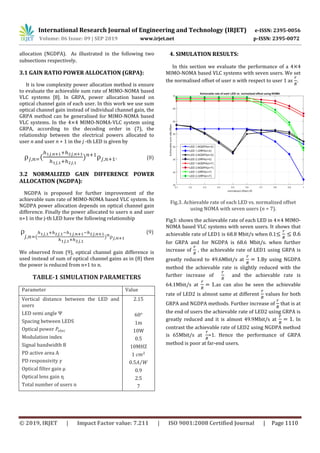 IRJET- Power Allocation Methods for NOMA based Visible Light ...