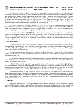 IRJET- Recognition of Handwritten Characters based on Deep Learning with Tensorflow | PDF