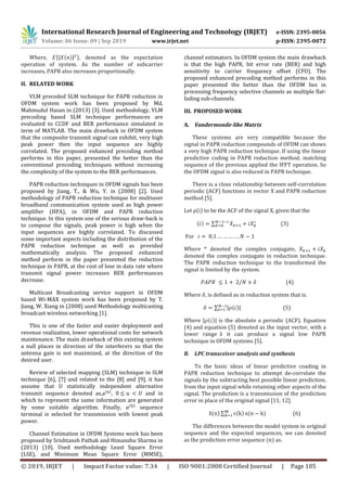 IRJET- Peak to Average Power Ratio Reduction Technique using LPC Coding in OFDM System | PDF