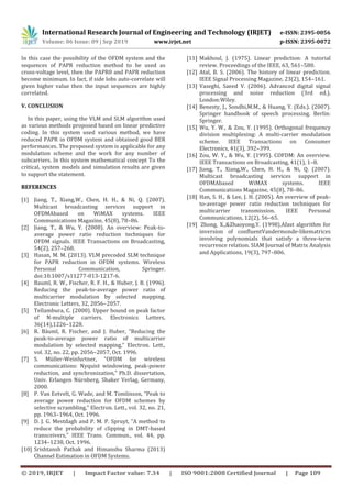 IRJET- Peak to Average Power Ratio Reduction Technique using LPC Coding in OFDM System | PDF