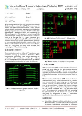 IRJET- Implementation of Reversible Radix-2 FFT VLSI Architecture using Programmable Reversible ...
