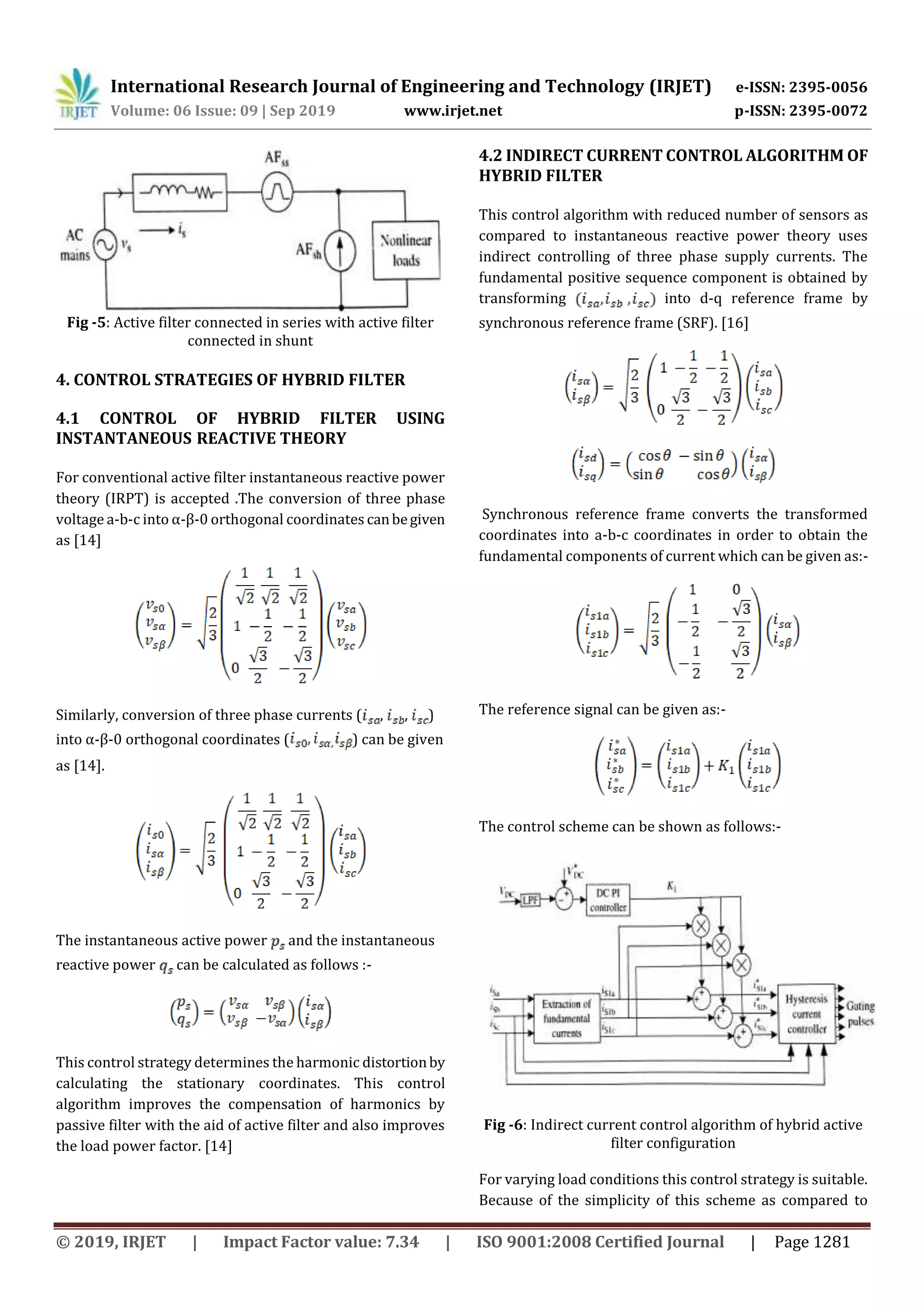 IRJET- Hybrid Active Power Filter Topologies for Power Quality Improvement: A Review | PDF