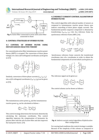 IRJET- Hybrid Active Power Filter Topologies for Power Quality Improvement: A Review | PDF
