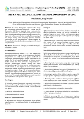 IRJET- Design and Specification of Internal Combustion Engine | PDF