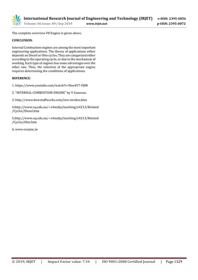 IRJET- Design and Specification of Internal Combustion Engine | PDF