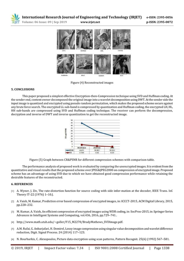 IRJET- Image Compression Technique for Quantized Encrypted Images using SVD | PDF