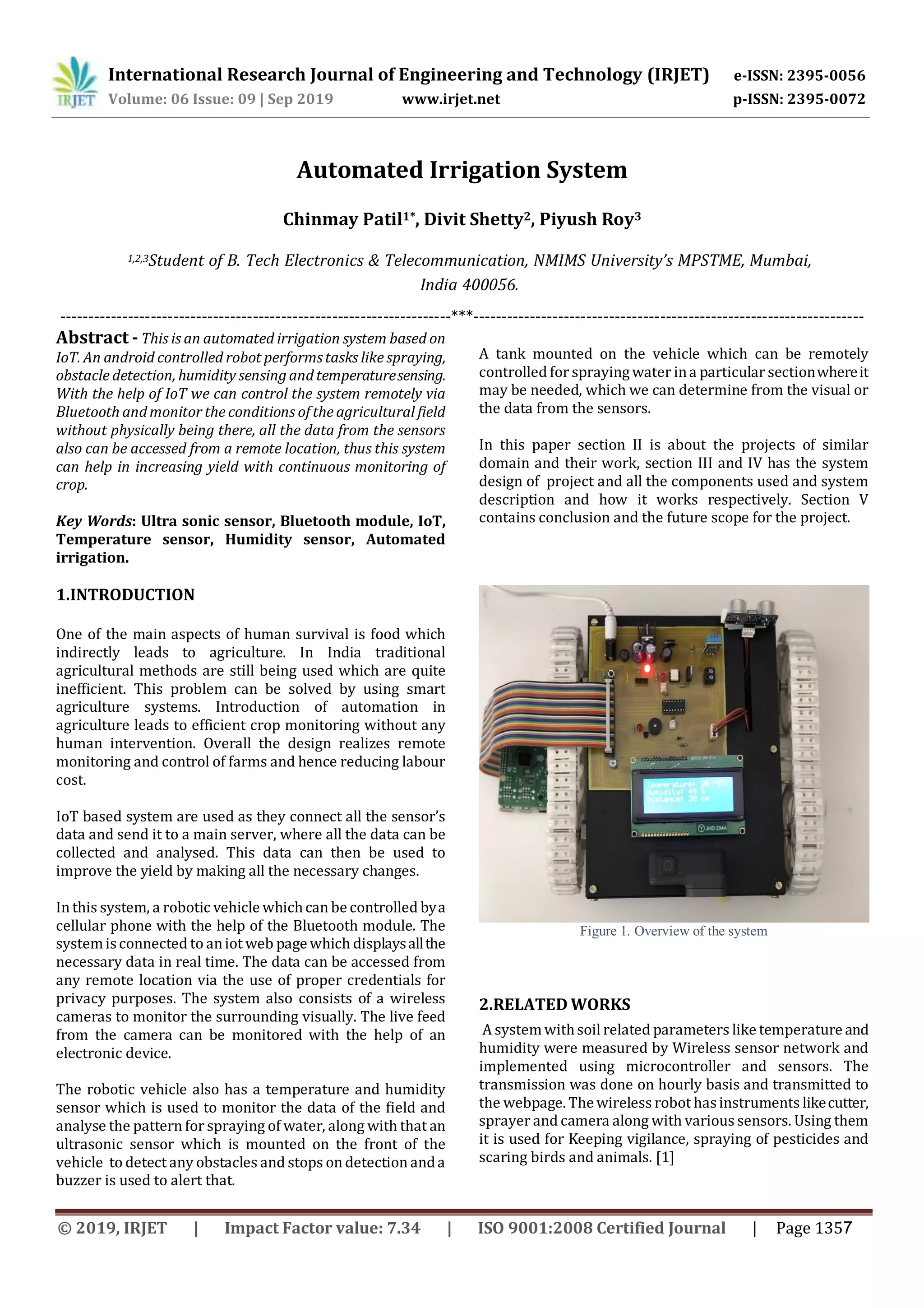 IRJET- Automated Irrigation System | PDF