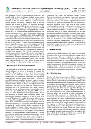IRJET- Maximum Power Point Tracking of PV System by Particle Swarm ...