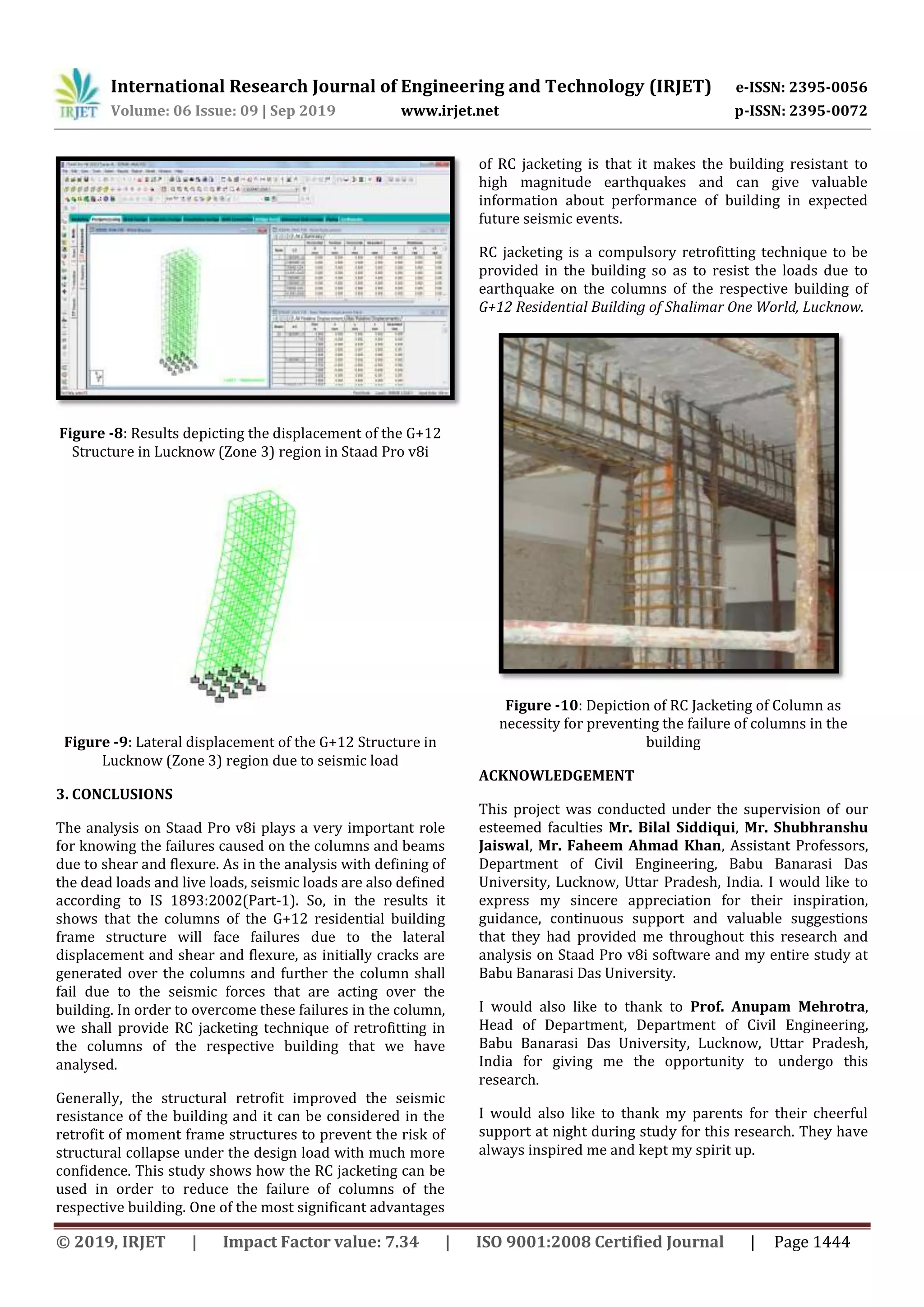 IRJET- Seismic Analysis of G+12 Residential Building in Lucknow (Zone 3) Region and Study of RC ...