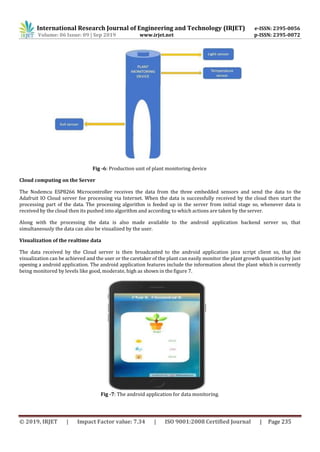 IRJET- Cloud based Intelligent Plant Monitoring Device | PDF | Gardening | Home & Garden