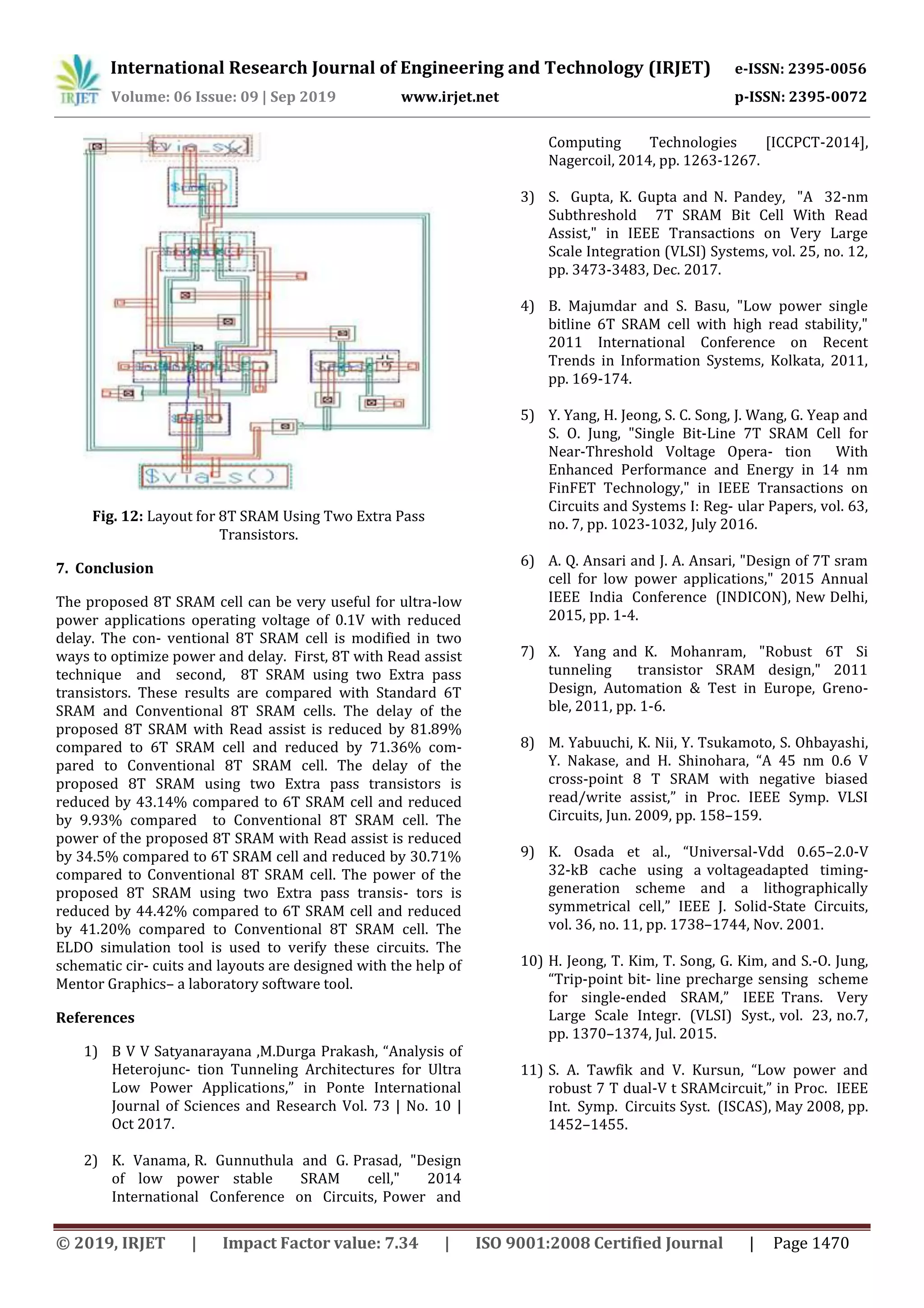 IRJET- Low Voltage High Speed 8T SRAM Cell for Ultra-Low Power ...