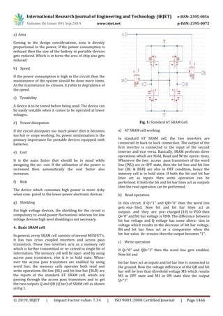 IRJET- Low Voltage High Speed 8T SRAM Cell for Ultra-Low Power Applications | PDF