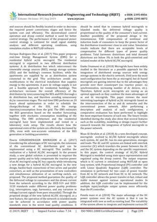 IRJET- A Review on Hybrid AC/DC Microgrid System and its Coordination Control | PDF