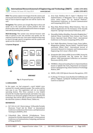 IRJET- Voice Assistant for Visually Impaired People | PDF