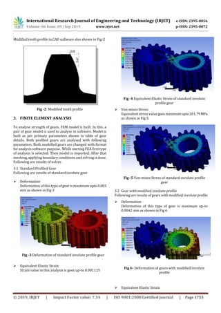 IRJET- Finite Element Analysis Comparison of Spur Gears between Standard Tooth Profile and ...